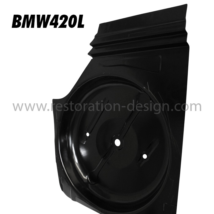 Trunk floor for spare tire, left side: Restoration Design Inc.